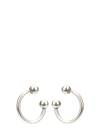 Academia Kadın Small Halka Formlu Küpe Gri EU