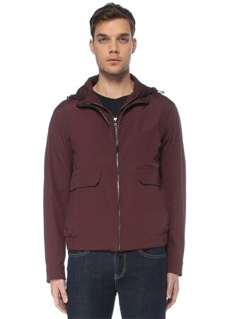 Pal Zileri Erkek Bordo Kapüşonlu Mont 50 IT