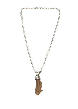 Semra Ecer Erkek Tek Göz Balık Detaylı Gümüş Rengi Kolye EU