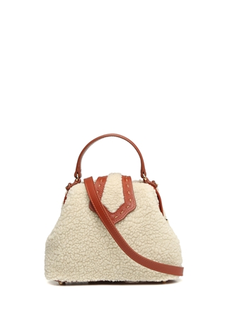 Mehry Mu Kadın Dr Fey Mini Taba Deri Peluş Çanta Turuncu EU