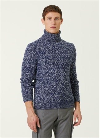 Isaia Erkek Mavi Balıkçı Yaka Yün Kazak M EU Isaia Erkek Mavi Balıkçı Yaka Yün Kazak M EU