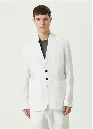 Isabel Benenato Erkek Beyaz Keten Ceket 50 IT Isabel Benenato Erkek Beyaz Keten Ceket 50 IT