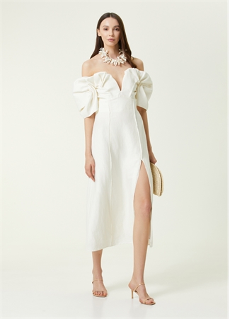 Cult Gaia Kadın Ekru Kol Detaylı Yırtmaçlı Midi Elbise Bej 6 Us Cult Gaia Kadın Ekru Kol Detaylı Yırtmaçlı Midi Elbise Bej 6 Us