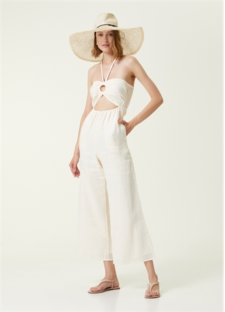 Faithfull The Brand Kadın Krem Kesim Detaylı Bol Paça Keten Tulum Bej S Eu Faithfull The Brand Kadın Krem Kesim Detaylı Bol Paça Keten Tulum Bej S Eu