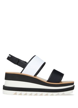 Stella McCartney Kadın Elyse Siyah Beyaz Topuklu Sandalet 38 EU