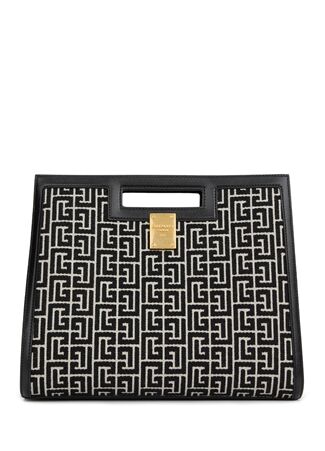 Balmain Kadın Siyah Geometrik Desenli Omuz Çantası EU Balmain Kadın Siyah Geometrik Desenli Omuz Çantası EU