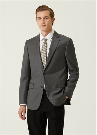 Pal Zileri Erkek Gri Yün Ceket Lacivert 50 IT