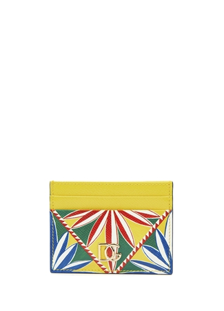 Dolce&Gabbana Kadın Colorblocked Desenli Logolu Deri Kartlık EU