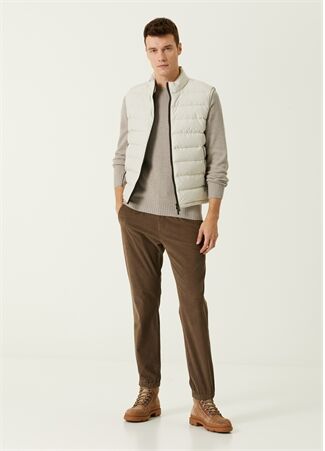 Z Zegna Erkek Kahverengi Beli Kordonlu Spor Pantolon Bej 52 IT