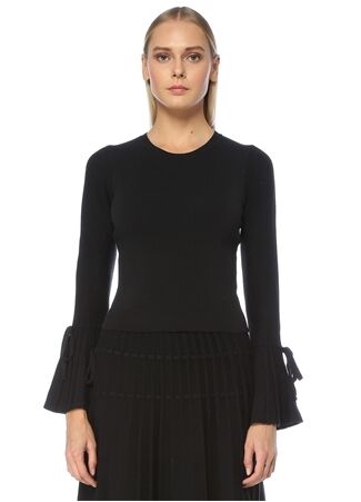 Jonathan Simkhai Kadın Siyah Bisiklet Yaka Manşet Detaylı Triko S EU