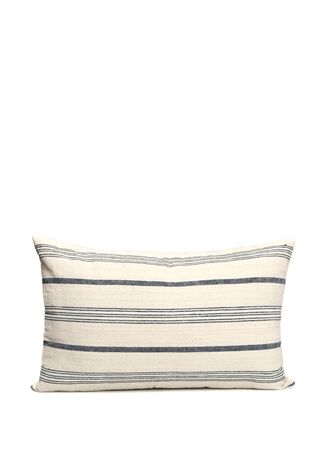 Yazzma Mavi Çizgi Desenli 40x60 cm İpek Dekoratif Yastık Çok Renkli