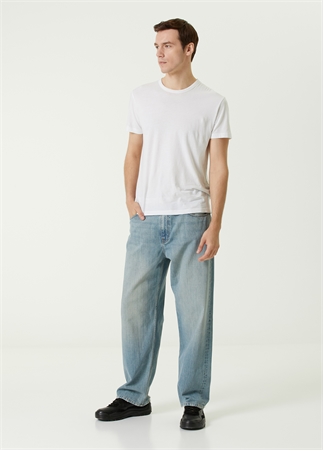 Balenciaga Erkek Mavi Beli Logo Bantlı Jean Pantolon S EU Balenciaga Erkek Mavi Beli Logo Bantlı Jean Pantolon S EU