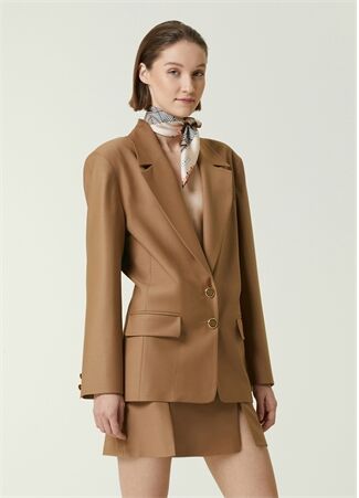 Feel The Lotus Kadın Theia Camel Dökümlü Ceket Kahverengi 36 EU