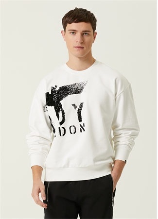 Boy London Erkek Beyaz Kontrast Logolu Sweatshirt XS EU Boy London Erkek Beyaz Kontrast Logolu Sweatshirt XS EU