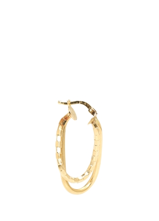 Collection Kadın Gold Geometrik Formlu Altın Rengi Küpe EU