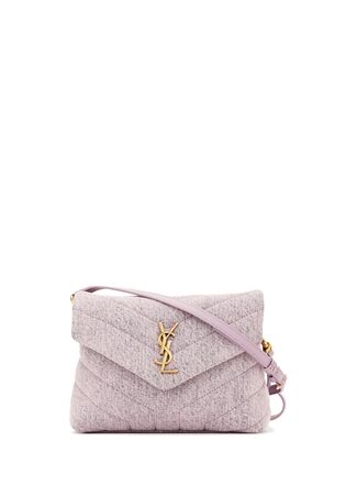 Kadın Loulou Lila Kapitoneli Deri Omuz Çantası Mor Eu