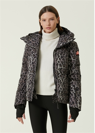 Jet Set Kadın Leopar Desenli Kapüşonlu Puff Mont Kahverengi 0 US Jet Set Kadın Leopar Desenli Kapüşonlu Puff Mont Kahverengi 0 US