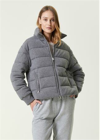 Moncler Kadın Cayeux Gri Dik Yaka Yün Kaşmir Puff Mont 0 US