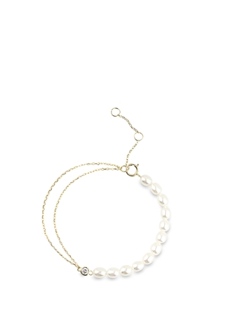 Lulu Jewelery Kadın İncili Gümüş Rengi Bileklik Altın EU Lulu Jewelery Kadın İncili Gümüş Rengi Bileklik Altın EU