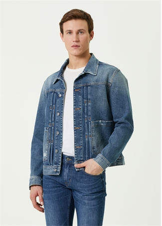 7 For All Mankind Erkek Mavi Yıpratmalı Denim Ceket L EU 7 For All Mankind Erkek Mavi Yıpratmalı Denim Ceket L EU