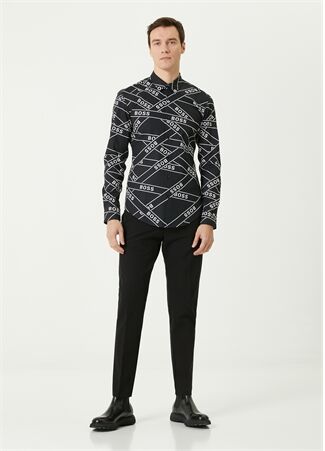 Boss Erkek Siyah Beli Kordonlu Pantolon 48 IT
