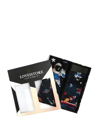 Loveiststore Kadın Spazio Uzay Desenli 2li İpek Hediye Seti EU