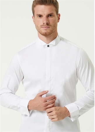 Network Erkek Slim Fit Beyaz Smokin Gömleği 38 EU Network Erkek Slim Fit Beyaz Smokin Gömleği 38 EU