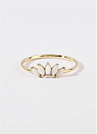 The Anoukis Kadın Opal Taç Detaylı Altın Rengi Yüzük 9