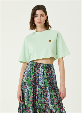 Kenzo Kadın Yeşil Bisiklet Yaka Crop T-shirt Beyaz S EU Kenzo Kadın Yeşil Bisiklet Yaka Crop T-shirt Beyaz S EU