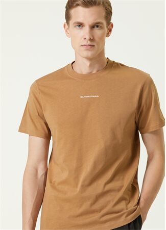 Sandro Erkek Kamel Logolu Basic T-shirt Kahverengi S EU Sandro Erkek Kamel Logolu Basic T-shirt Kahverengi S EU