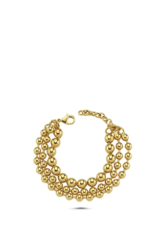 Lisalina Kadın Linda Top Dokulu Altın Rengi Kaplama Bileklik EU Lisalina Kadın Linda Top Dokulu Altın Rengi Kaplama Bileklik EU