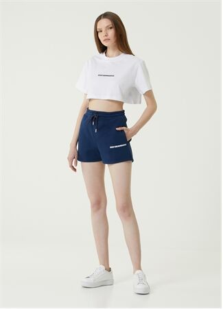 SOONTOBEANNOUNCED Kadın Lacivert Logolu Şort S EU