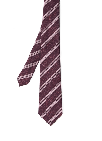 Canali Erkek Bordo Verev Çzigili İpek Kravat EU Canali Erkek Bordo Verev Çzigili İpek Kravat EU