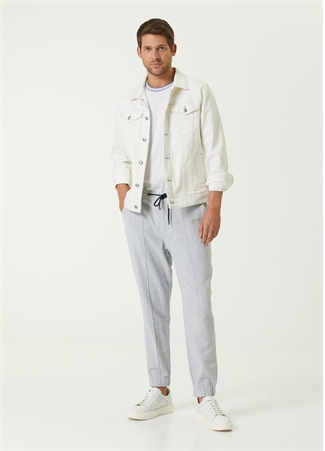 Beymen Club Erkek Gri Beli Kordonlu Jogger Pantolon 54 Beymen Club Erkek Gri Beli Kordonlu Jogger Pantolon 54