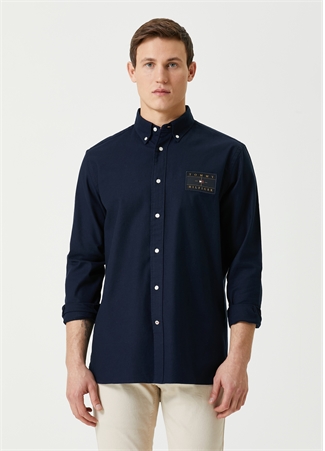 Tommy Hilfiger Erkek Relaxed Fit Lacivert Gömlek L EU
