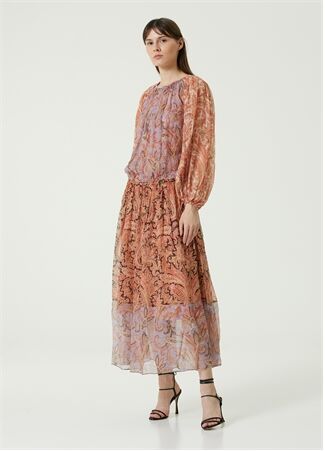 Zimmermann Kadın Şal Desenli Büzgülü Maksi İpek Elbise 2 US Zimmermann Kadın Şal Desenli Büzgülü Maksi İpek Elbise 2 US