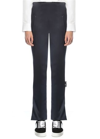 Off-White Kadın Mavi Yüksek Bel Bol Paça Pantolon 38 IT