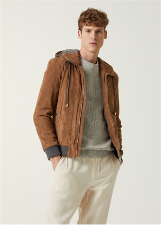 Beymen Collection Erkek Taba Kapüşonlu Süet Mont Turuncu 50 IT Beymen Collection Erkek Taba Kapüşonlu Süet Mont Turuncu 50 IT