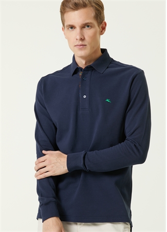 Etro Erkek Lacivert Polo Yaka Logo Nakış Detaylı Sweatshirt S EU Etro Erkek Lacivert Polo Yaka Logo Nakış Detaylı Sweatshirt S EU