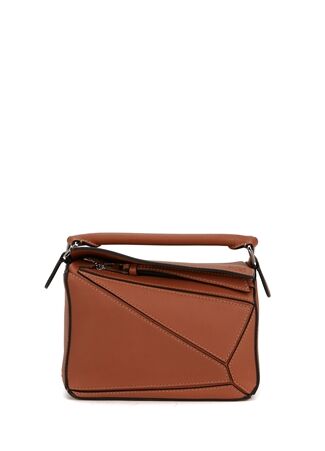 Loewe Kadın Puzzle Taba Deri Omuz Çantası Turuncu EU