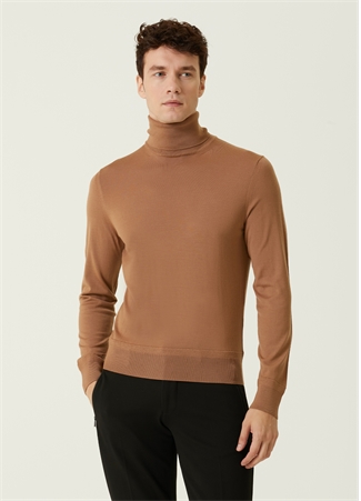 Tom Ford Erkek Kamel Balıkçı Yaka Yün Kazak Kahverengi 52 It