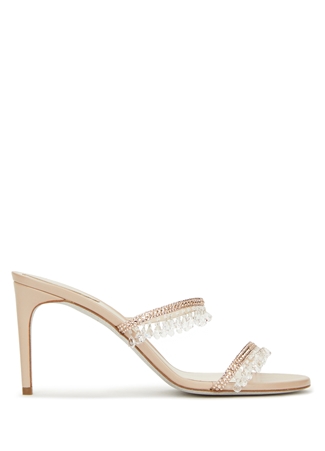 RENE CAOVILLA SPA Kadın Nude Taş Detaylı Terlik Pembe 36 EU RENE CAOVILLA SPA Kadın Nude Taş Detaylı Terlik Pembe 36 EU
