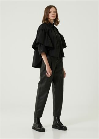 Red Valentino Kadın Siyah Volanlı Truvakar Kol Gömlek 40 IT Red Valentino Kadın Siyah Volanlı Truvakar Kol Gömlek 40 IT