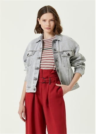 Brunello Cucinelli Kadın Gri Denim Ceket 42 IT Brunello Cucinelli Kadın Gri Denim Ceket 42 IT