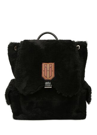 Raisa Vanessa Kadın Siyah Suni Kürk Sırt Çantası EU Raisa Vanessa Kadın Siyah Suni Kürk Sırt Çantası EU