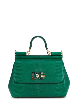 Dolce&Gabbana Kadın Miss Sicily Yeşil Deri Çanta EU Dolce&Gabbana Kadın Miss Sicily Yeşil Deri Çanta EU