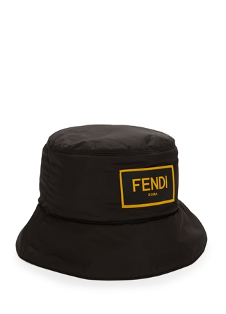 Fendi Erkek Siyah Logo Patchli Bucket Şapka M EU Fendi Erkek Siyah Logo Patchli Bucket Şapka M EU