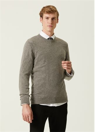 Beymen Collection Erkek Vizon Yün Kazak Bej S EU