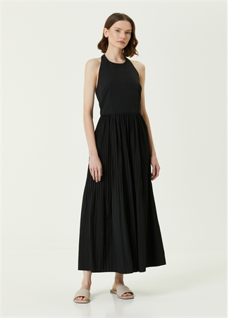 Brunello Cucinelli Kadın Siyah Boyundan Bağlamalı Midi Elbise S EU Brunello Cucinelli Kadın Siyah Boyundan Bağlamalı Midi Elbise S EU