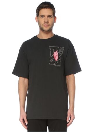 Keet Erkek Siyah Baskılı Oversize T-shirt S EU